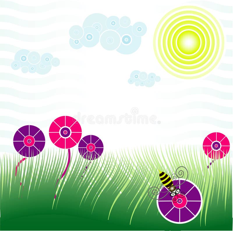 Spring scene stock vector. Illustration of landscape, graphic - 2199383