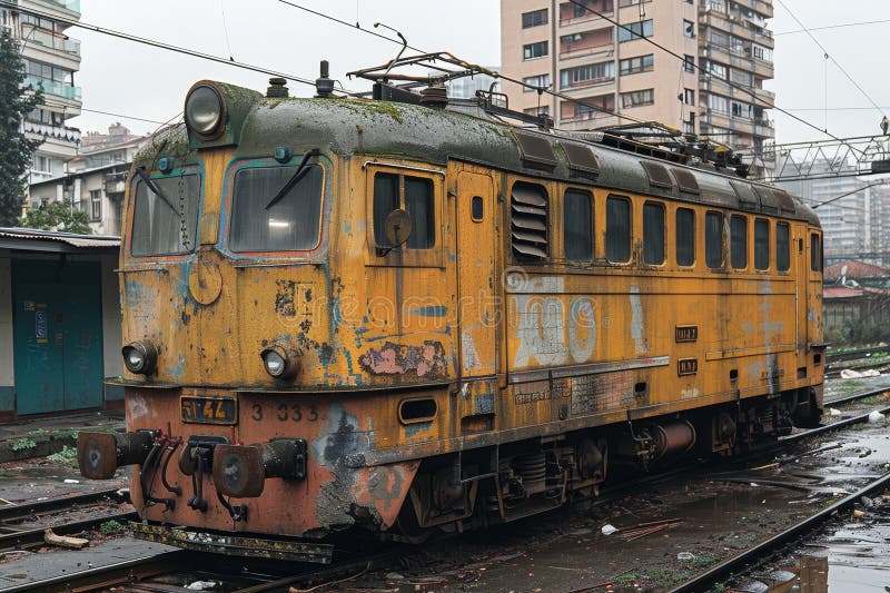 Spring Scene Featuring a Diesel Locomotive Pulling a Freight Train ...