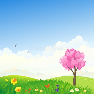 Spring scene stock vector. Illustration of countryside - 51515985