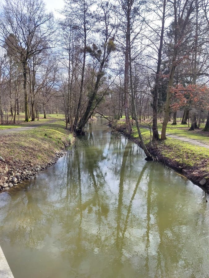 Spring Scenery with Dolna Olawa River Stock Image - Image of ...