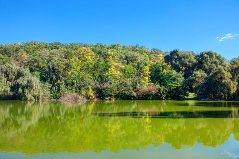 Spring lake scenery stock image. Image of nature, land - 179351343