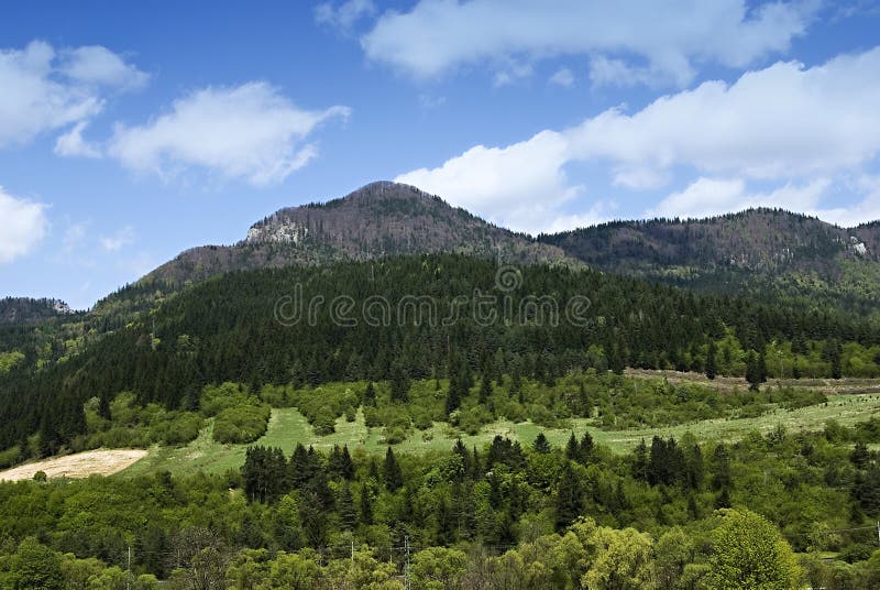 Spring Scenery with Mountain Stock Photo - Image of scenery, calmness ...