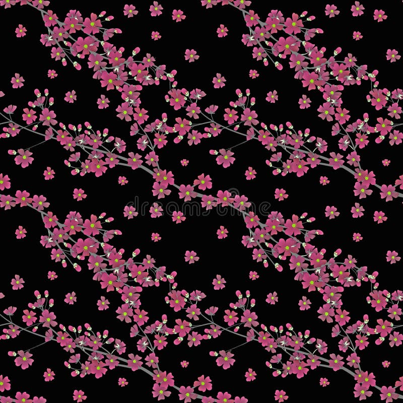 134545412 Summer Red Linen Flowers Seamless Pattern Stock Illustration ...