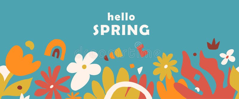 Spring Seamless Border Vector Illustration. Horizontal Pattern ...