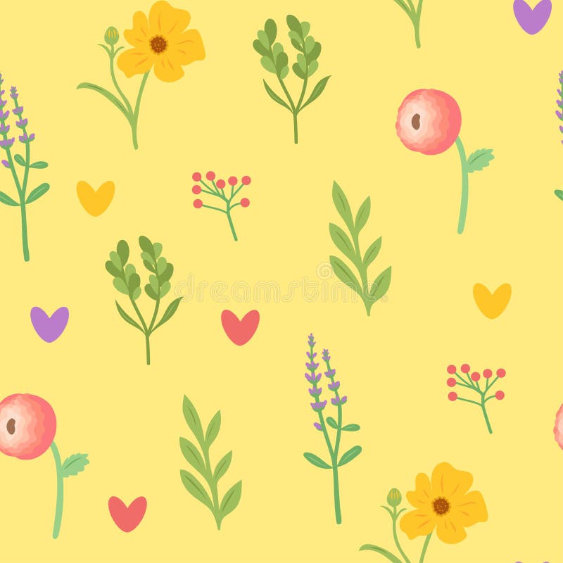 Spring Seamless Pattern with Flowers and Vector Stock Vector ...