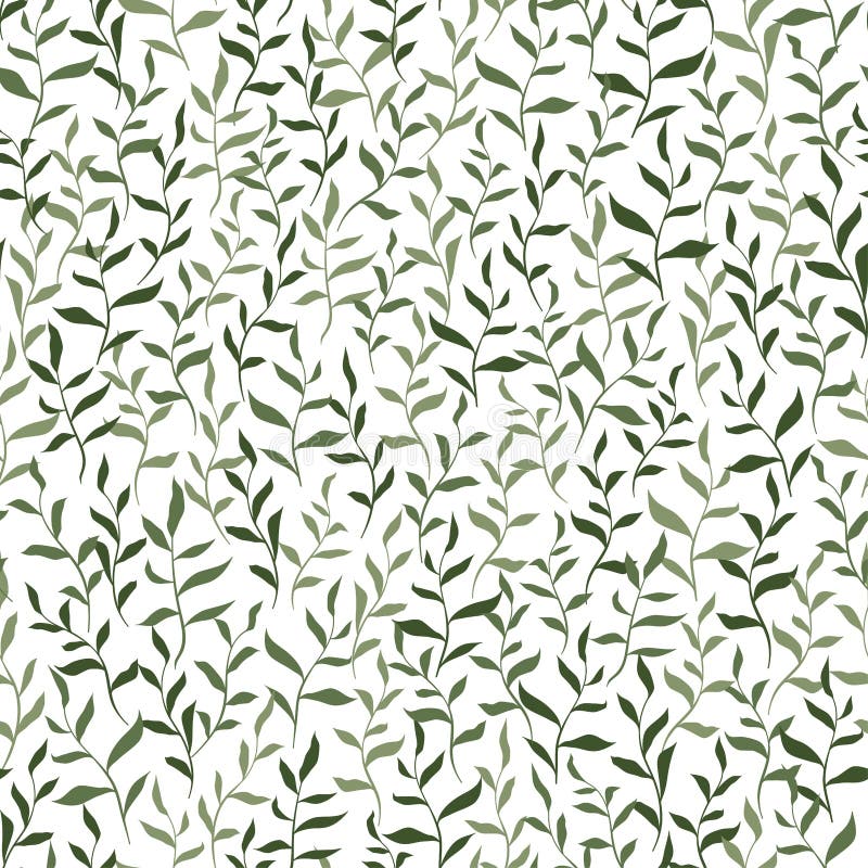 The Spring Seamless Pattern with Green Branches. Stock Vector ...