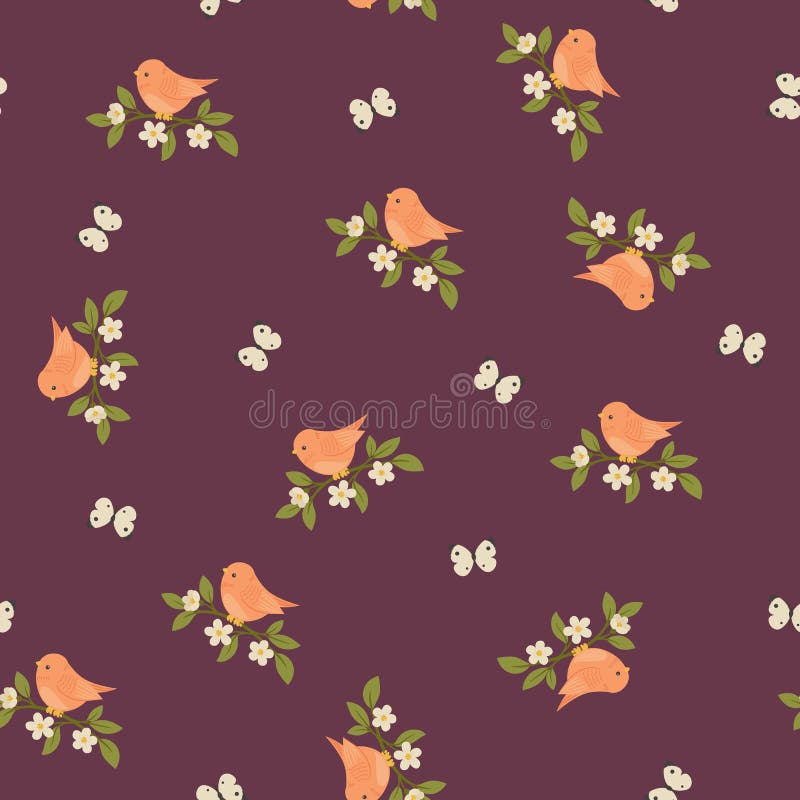 Spring seamless pattern stock vector. Illustration of blossom - 114229377