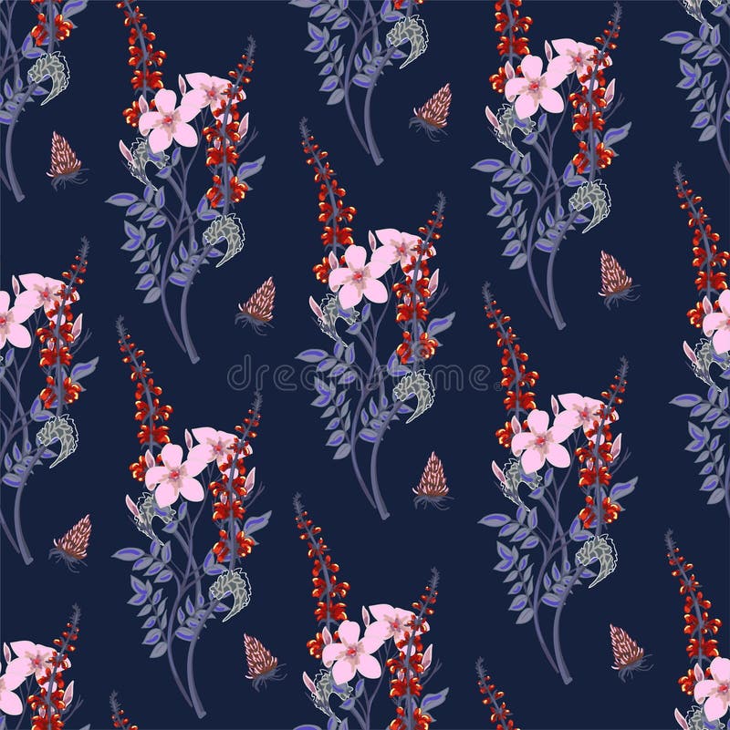 Spring Seamless Pattern of Wild Flowers for Textile Design Stock Vector ...