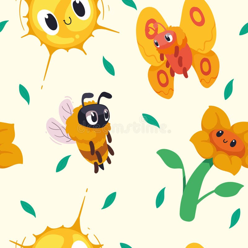 Spring insects with fungus stock vector. Illustration of natural ...