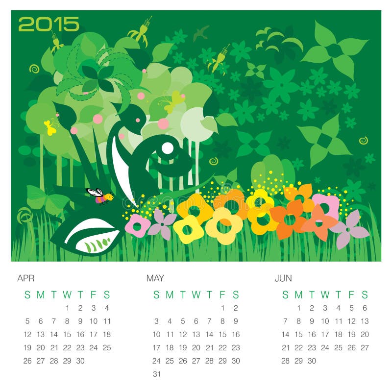 Spring Season - Concept Calendar Stock Illustration - Illustration of ...