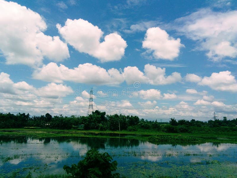 Spring season stock photo. Image of clouds, season, greenery - 122749348