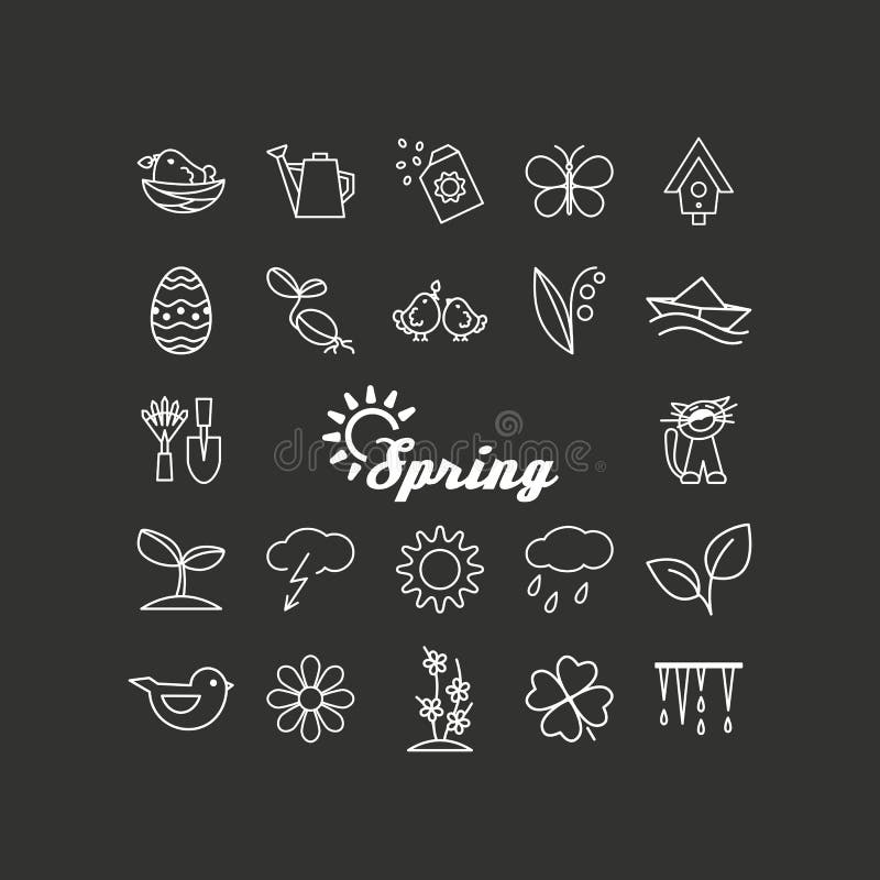 Spring stock vector. Illustration of pictograms, badges - 55795598