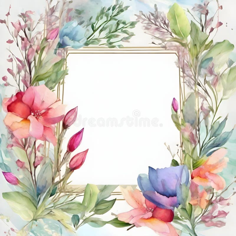 Spring Season-themed Watercolor Invitation Card Template Stock ...