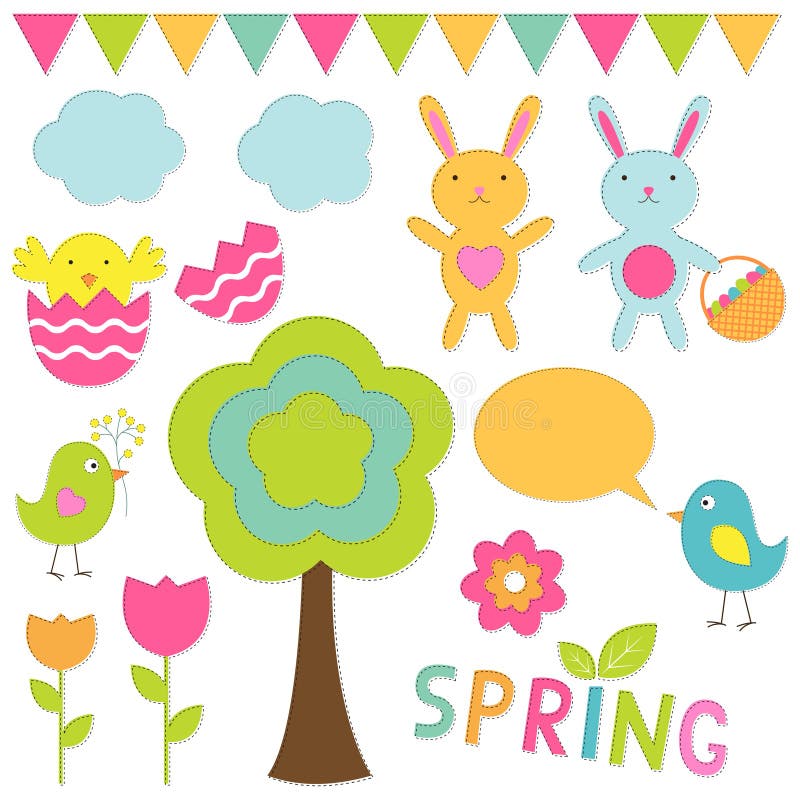 Spring set stock vector. Illustration of flower, graphic - 23757085