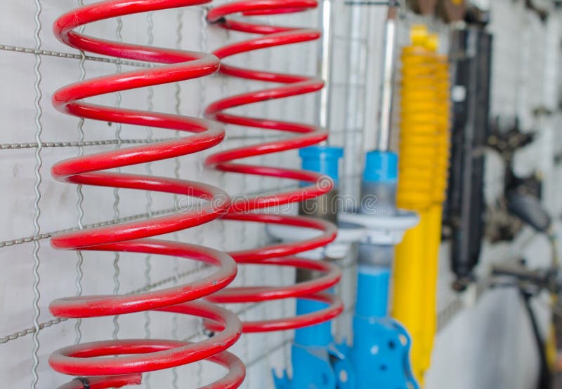 Spring Shock Absorber for Car and Spare Parts Stock Image - Image of ...