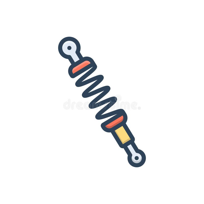Color Illustration Icon for Spring Shock, Spare Parts and Car Stock ...