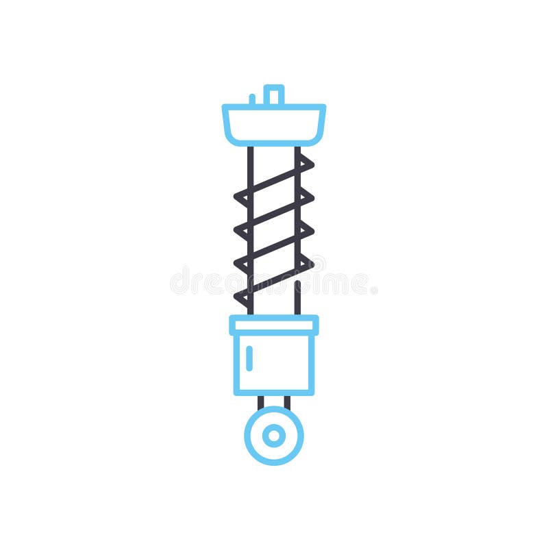 Spring Shock Line Icon, Outline Symbol, Vector Illustration, Concept ...