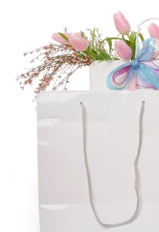 Spring shopping stock photo. Image of gift, bouquet, pink - 7921128