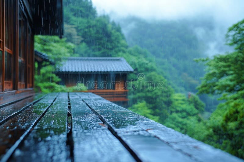 Spring Showers: a Rainy Spring Day, Fresh and Serene, Natural Setting ...