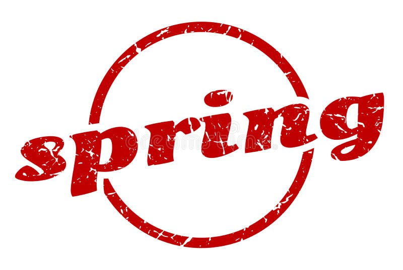 Spring Sign. Spring Round Vintage Stamp Stock Vector - Illustration of ...