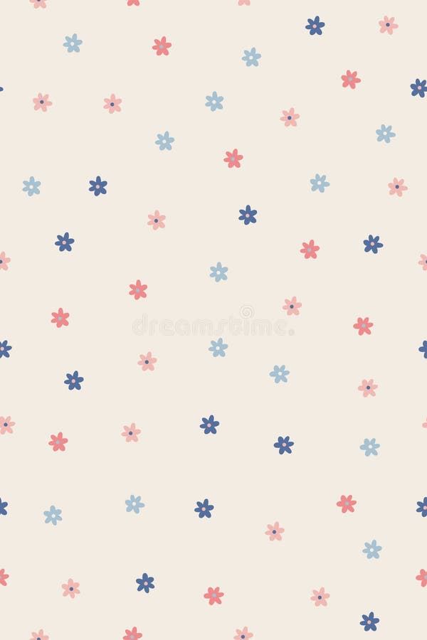 Spring Simple Seamless Pattern with Flowers. Vector Graphics Stock ...