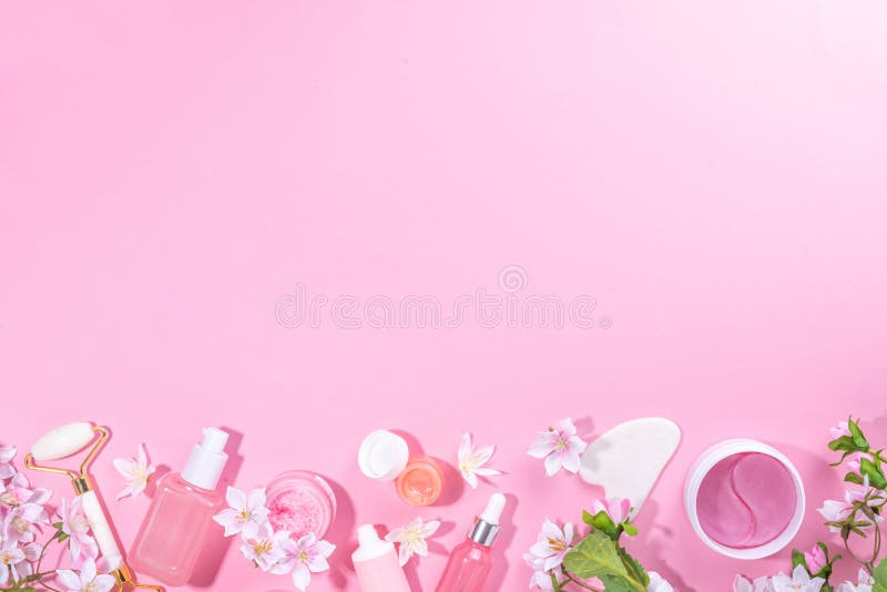 Spring skin care cosmetics stock photo. Image of beauty - 267407026