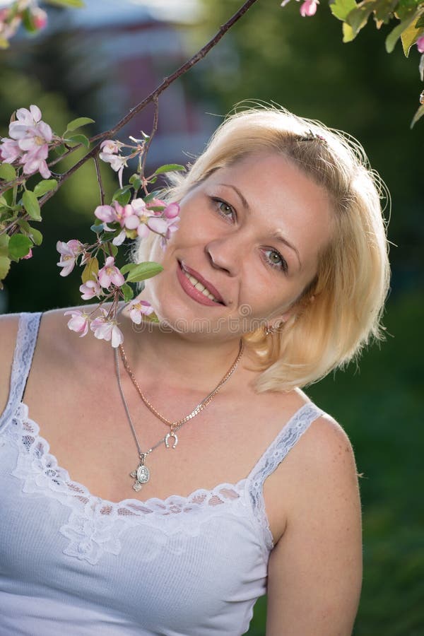 Spring smile stock image. Image of portrait, nature, adult - 31462729