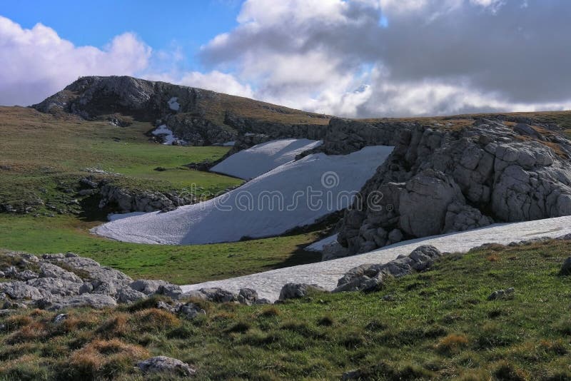 Spring snow stock image. Image of blue, stones, spring - 5157765
