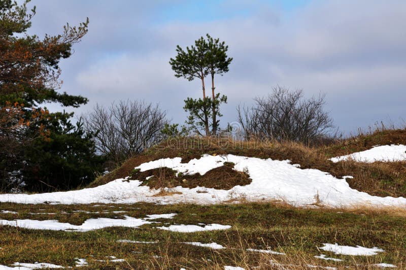 Spring snow melt_10 stock photo. Image of water, calendar - 83427876