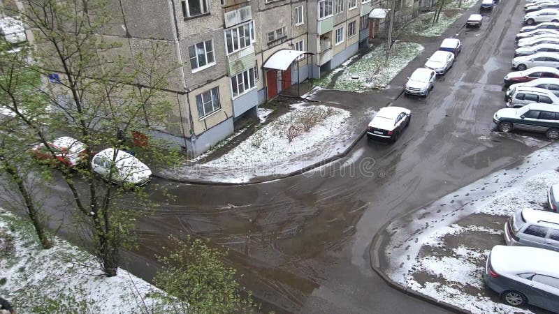Spring Snow and Rain on a Cloudy Windy Day. Abnormal Phenomena in ...