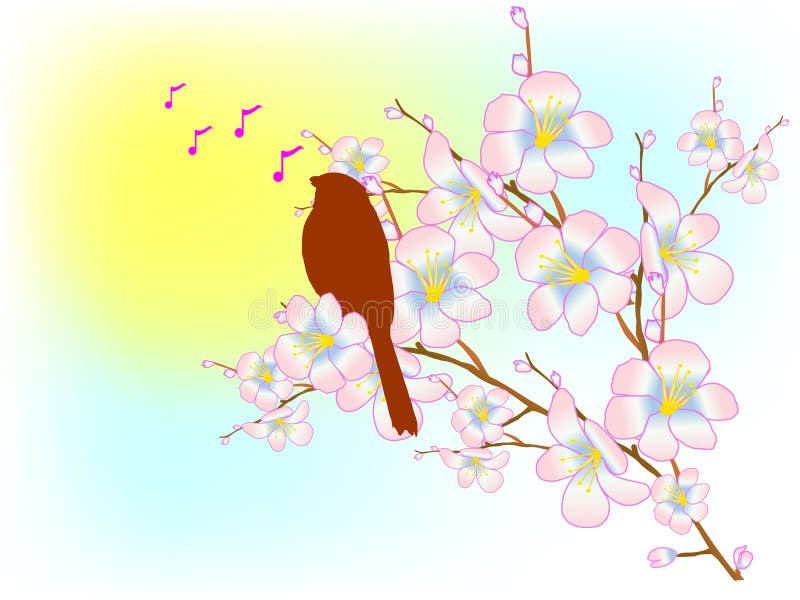 Spring song background stock vector. Illustration of green - 13351123