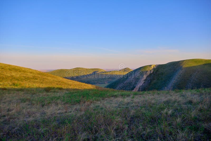 Spring South Ural Mountains Illuminated by the Sun Stock Photo - Image ...