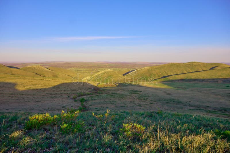 Spring South Ural Mountains Illuminated by the Sun Stock Photo - Image ...