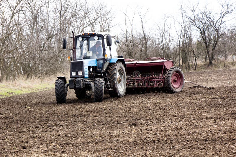 Spring Sowing of Grain Crops is in Progress Ukraine Stock Photo - Image ...