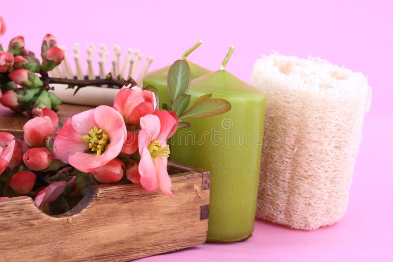 Spring spa stock photo. Image of towel, decorating, aromatherapy - 4917740