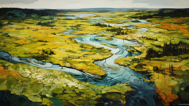 Spring Space View of Naturalistic Plains Stock Photo - Image of field ...