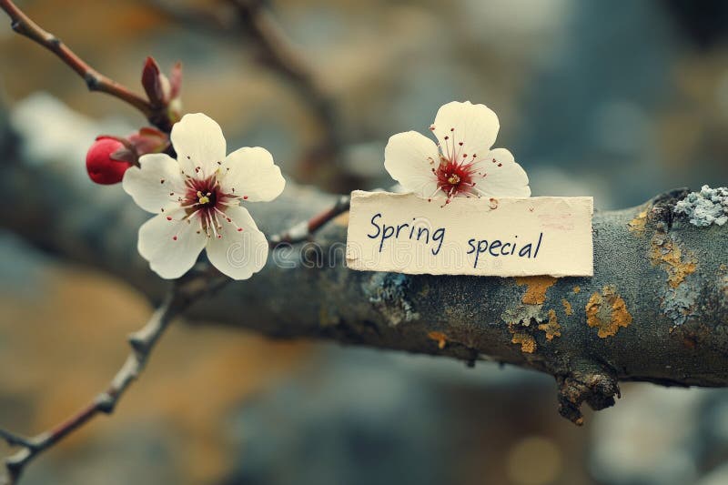 Spring Special Text Written on a Paper Stock Image - Image of written ...