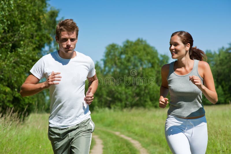 Spring - Sportive Couple Biking in Nature Stock Photo - Image of biking ...