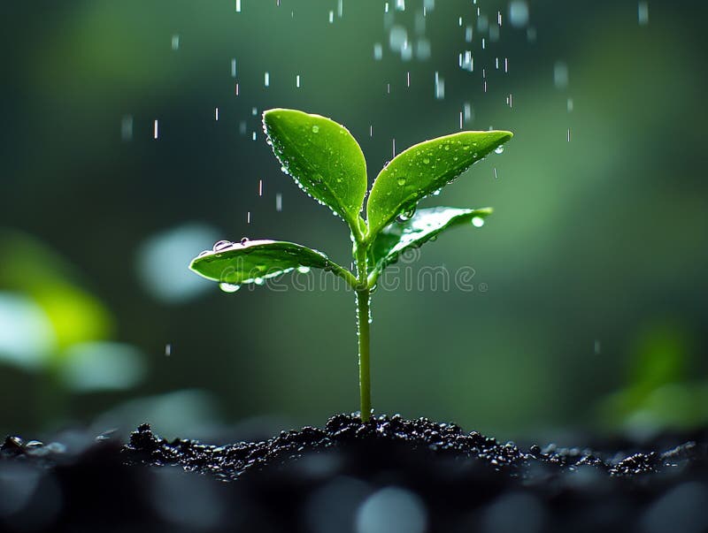 Spring, Spring Rain, Fresh Greenery, Stock Illustration - Illustration ...