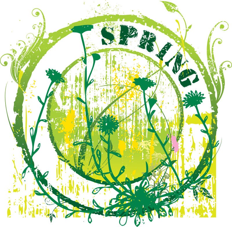 Spring stamp stock vector. Illustration of imprint, spring - 8683346