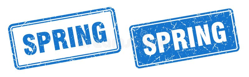 Spring Stamp Set. Spring Square Grunge Sign Stock Vector - Illustration ...