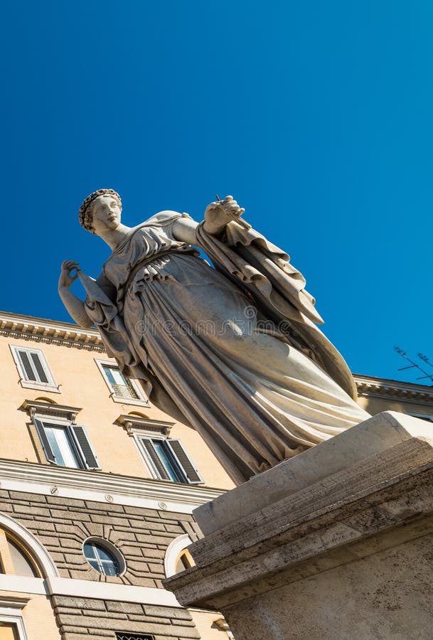Spring Statue in Piazza Del Popolo in Rome Stock Photo - Image of ...