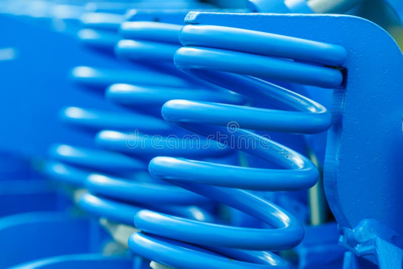 Spring on Steel Big Machinery Stock Image - Image of industrial ...