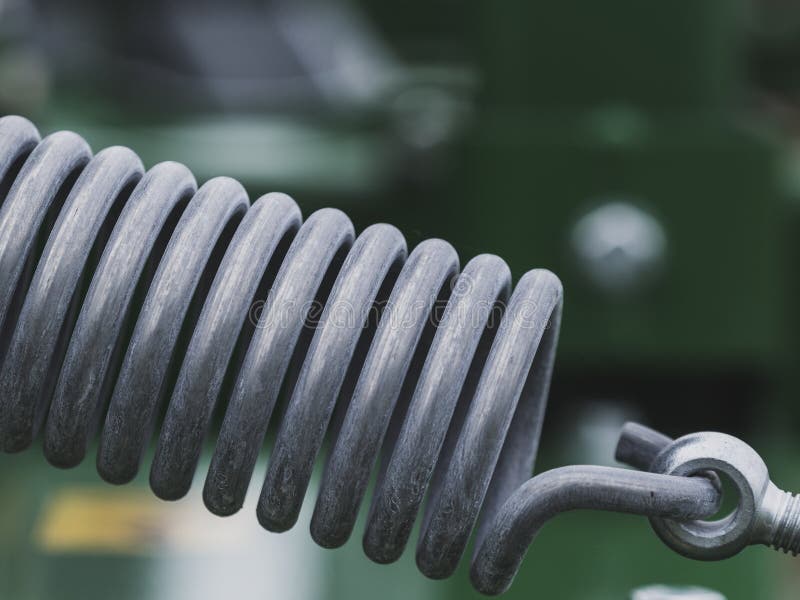 Spring on Steel Big Machinery Stock Image - Image of chrome, concept ...