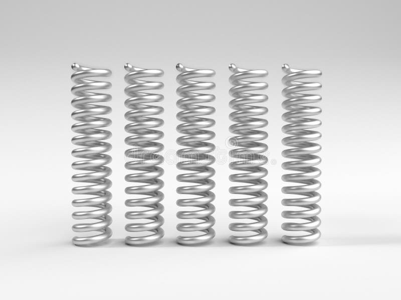 Spring Steel with Shadow on White Background Isolation. Stock Image ...