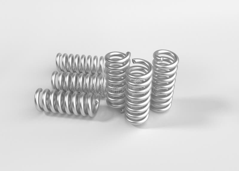 Spring Steel with Shadow on White Background Isolation. Stock Image ...