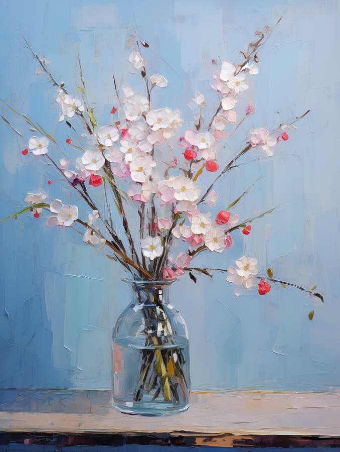 Spring Still Life. Oil Painting in Impressionism Style Stock ...