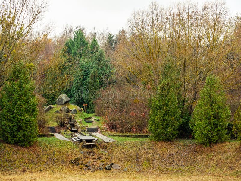 A Spring among the Stones in a Beautiful Park Stock Photo - Image of ...