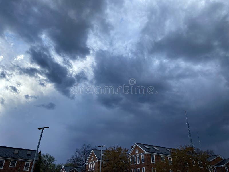 Spring Storm Clouds in the Evening Stock Image - Image of clouds, blue ...