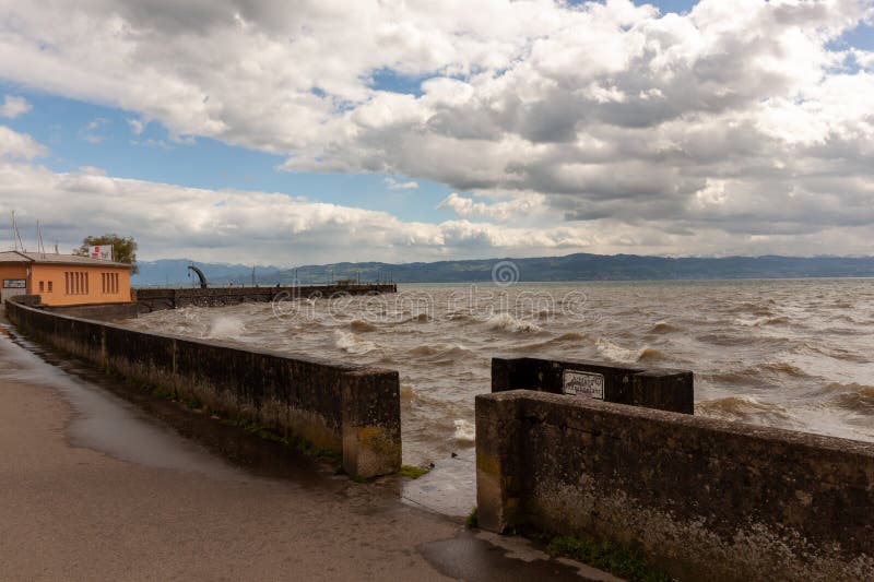 Spring Storm on Lake Constance Stock Image - Image of travel, landscape ...